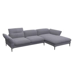 Ecksofa FLEXLUX "Salino, Funktionssofa mit Recamiere, Relaxsofa, Ecksofa", grau (steel), B:307cm H:88cm T:182cm, 100% Polyester, Sofas, Ecksofa, Sofa mit Arm- und Kopfteil-Verstellungen, Kaltschaum & Stahl-Wellen