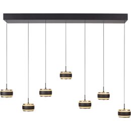 NEUHAUS PURE LED Pendelleuchte "PURE Falling Rings", 7, H: 80cm, 1 Stk.schwarz pearl, diamond, Leuchten, Comfort Lift, CCT, dimmbar, Fernbedienung,