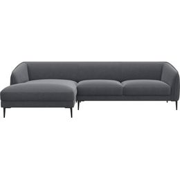 Ecksofa FLEXLUX "Belle Designsofa, L-Form, B/T 288/149 cm", grau (soft grau), B:288cm H:74cm T:149cm, 100% Polyester, Sofas, Ecksofa, Skandinavisches Design, In hochwertiger Verarbeitung