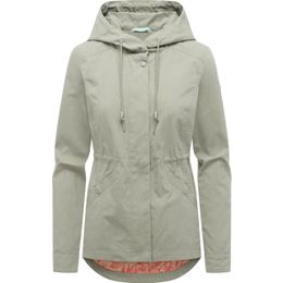 Parka Ragwear "Dankira", Damen, Gr. L (40), helloliv, Obermaterial: 68% Baumwolle, 32% Nylon; Innenfutter: 100% Polyester, figurumspielend h&uuml;ftbedeckend, hoch geschlossener Ausschnitt, &Auml;rmel mit &Auml;rmelschlitz abgesteppte Kante mit Druckknopf,verstellbar, Jacken Parka, Leichte &Uuml;bergangsjacke mit verstellbarer Kapuze