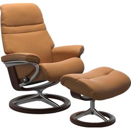 Relaxsessel stressless "Sunrise", braun (new caramel), B:83cm H:105cm T:74cm, Leder BATICK: BATICK ist ein leicht korrigiertes, durchgef&auml;rbtes und genarbtes M&ouml;belleder, bei dem die meisten Unebenheiten und Spuren in der Regel entfernt wurden.;Leder PALOMA: PALOMA ist ein durchgef&auml;rbtes Semianilin-M&ouml;belleder mit nat&uuml;rlicher Narbung.;ROHLEDER Stoff Q2 FARON: Ein fester zuverl&auml;ssiger Boucl&eacute; mit einem