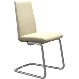 Polsterstuhl stressless "Laurel", beige (vanilla paloma, chrom gl&auml;nzend), B:53cm H:92cm T:59cm, Leder PALOMA: PALOMA ist ein durchgef&auml;rbtes Semianilin-M&ouml;belleder mit nat&uuml;rlicher Narbung., St&uuml;hle, Polsterstuhl, Low Back, Gr&ouml;&szlig;e M, mit Beinen aus Stahl in Chrom gl&auml;nzend