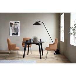 Polsterstuhl stressless "Laurel", braun (taupe paloma, chrom matt), B:58cm H:92cm T:59cm, Leder PALOMA: PALOMA ist ein durchgef&auml;rbtes Semianilin-M&ouml;belleder mit nat&uuml;rlicher Narbung., St&uuml;hle, Polsterstuhl, Low Back mit Armlehne, Gr&ouml;&szlig;e L, mit Beinen aus Stahl in Chrom matt