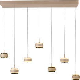 NEUHAUS PURE LED Pendelleuchte "PURE Falling Rings", 7, H: 80cm, 1 Stk.bronzefarben, schwarz chrome, Leuchten, Comfort Lift, CCT, dimmbar,