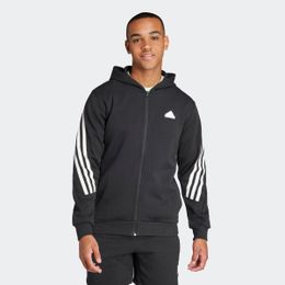 Kapuzensweatshirt adidas Sportswear "FUTURE ICONS 3-STREIFEN", Herren, Gr. S, schwarz, Obermaterial: 64% Baumwolle, 36% Polyester, gestreift, angesetztes B&uuml;ndchen, Sweatshirts