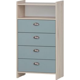 Midischrank Welltime "Lindholm", blau (sandeichefarben, taubenblau), B:60,1cm H:104cm T:33cm, FSC-zertifizierter Holzwerkstoff, Schr&auml;nke, Midischrank