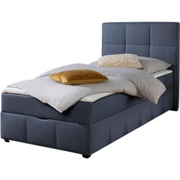 Boxbett Home Affaire "Niemes inkl. Bettkasten und Topper, auch in &Uuml;berl&auml;nge erh&auml;ltlich", denim, blau, B:102cm L:210cm, Komplettbetten, wahlweise mit Bonnell- oder TTFK-Matratze in H2, H3 o. H4 erh&auml;ltlich