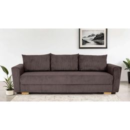 3-Sitzer Home Affaire "MAGHERA 230 cm - OTTO. Verl&auml;ssliche Qualit&auml;t.", braun, B:230cm H:79cm T:92,5cm, 100% Polyester, Sofas, Schlafsofa, Bettkasten, pflegeleicht