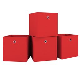 Faltbox Vcm "4er Set Faltbox Klappbox Aufbewahrungsbox Boxas", rot, B:27cm T:27cm, Aufbewahrungsboxen
