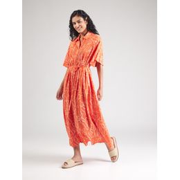Y.A.S YAS Blusenkleid Damen Gr&ouml;&szlig;e 34 dunkelorange / wei&szlig; Winterkleid