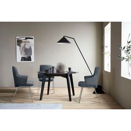 Polsterstuhl stressless "Laurel", blau (atlantic blau batick, chrom matt), B:58cm H:92cm T:59cm, Leder BATICK: BATICK ist ein leicht korrigiertes, durchgef&auml;rbtes und genarbtes M&ouml;belleder, bei dem die meisten Unebenheiten und Spuren in der Regel entfernt wurden., St&uuml;hle, Polsterstuhl, Low Back mit Armlehne, Gr&ouml;&szlig;e L, mit Beinen aus Stahl in Chrom matt