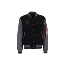 Bomberjacke Alpha Industries "Varsity Air Force Jacket", Herren, Gr. L, schwarz, Obermaterial: 100% Polyester, Jacken Bomberjacke