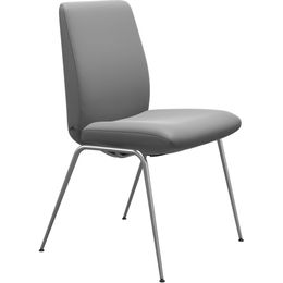Polsterstuhl stressless "Laurel", grau (wild dove batick, chrom gl&auml;nzend), B:57cm H:92cm T:59cm, Leder BATICK: BATICK ist ein leicht korrigiertes, durchgef&auml;rbtes und genarbtes M&ouml;belleder, bei dem die meisten Unebenheiten und Spuren in der Regel entfernt wurden., St&uuml;hle, Polsterstuhl, Low Back, Gr&ouml;&szlig;e L, mit Beinen aus Stahl in Chrom gl&auml;nzend