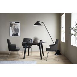 Polsterstuhl stressless "Laurel", schwarz (schwarz paloma, schwarz matt), B:58cm H:92cm T:59cm, Leder PALOMA: PALOMA ist ein durchgef&auml;rbtes Semianilin-M&ouml;belleder mit nat&uuml;rlicher Narbung., St&uuml;hle, Polsterstuhl, Low Back mit Armlehne, Gr&ouml;&szlig;e L, mit Beinen aus Stahl in Schwarz matt
