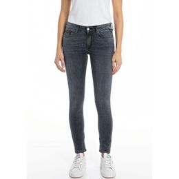 5-Pocket-Jeans Replay "NEW LUZ Skinny Fit", Damen, Gr. 28, L&auml;nge 30, grau (dunkelgrau 919), Denim/Jeans, Obermaterial: 99% Baumwolle, 1% Elasthan, skinny fit normal, Jeans 5-Pocket-Jeans, in Ankle-L&auml;nge