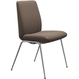 Polsterstuhl stressless "Laurel", braun (mole batick, chrom gl&auml;nzend), B:57cm H:92cm T:59cm, Leder BATICK: BATICK ist ein leicht korrigiertes, durchgef&auml;rbtes und genarbtes M&ouml;belleder, bei dem die meisten Unebenheiten und Spuren in der Regel entfernt wurden., St&uuml;hle, Polsterstuhl, Low Back, Gr&ouml;&szlig;e L, mit Beinen aus Stahl in Chrom gl&auml;nzend