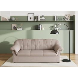 3-Sitzer DOMO collection "Pegnitz f&uuml;r kleine R&auml;ume, Breite 185cm", grau (taupe), B:185cm H:82cm T:82cm, 92% Polyester, 8% Nylon, Sofas, zeitlos, elegante Armlehnen, komfortabel