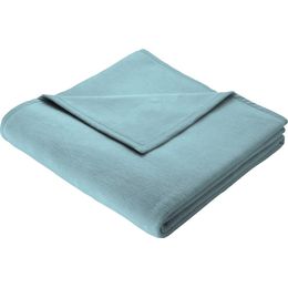 Wohndecke Biederlack "Cotton Home", blau (aqua), B:150cm L:220cm, Baumwolle, Polyacryl, Wohndecken, Wohndecke, im Uni Design, Kuscheldecke