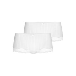 Slip Calida "Slip Panty Etude Toujours Low Cut 2P 2er Pack", Damen, Gr. 44-46, wei&szlig;, Obermaterial: 95% Baumwolle CO. 5% Elasthan EL., Unterhosen Slip