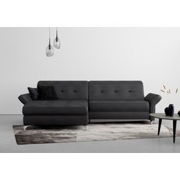 Ecksofa Home Affaire "Maredo L-Form", grau (anthrazit), B:284cm H:89cm T:179cm, 100% Polyester, Sofas, Ecksofa, Federkern, wahlweise auch mit Kopfteil- und Armlehnverstellung