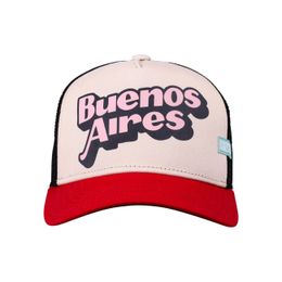 Trucker Cap COASTAL "Coastal Trucker Cap HFT Buenos Aires", Herren, Gr. onesize, creme, rot, 60% Baumwolle, 40% Polyester, Caps
