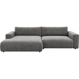 Ecksofa Musterring "LUCIA L-Form", grau (stone samt), B:296cm H:81cm T:190cm, Flachgewebe VALMONT (60% Baumwolle/40% Leinen);Leder PURO, pigmentiertes Leder;Microfaser CRONA (100% Polyester);Flachgewebe FLORIS (100% Polyester);Leder BAX, pigmentiertes Leder, Sofas, Ecksofa