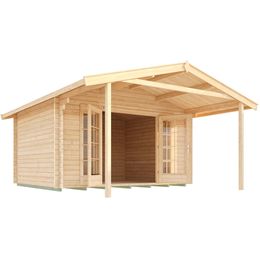 Gartenhaus Weka "Weekendhaus 137 A Gr.2, 45 mm", beige (naturbelassen), Fu&szlig;boden im Gartenhaus, ohne R&uuml;ck- und Seitenwand, ohne Dacheindeckung, Massivholz, Gartenh&auml;user, Gartenhaus