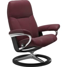 Relaxsessel stressless "Consul", rot (bordeaux batick), B:91cm H:102cm T:79cm, Leder BATICK: BATICK ist ein leicht korrigiertes, durchgef&auml;rbtes und genarbtes M&ouml;belleder, bei dem die meisten Unebenheiten und Spuren in der Regel entfernt wurden.;Leder PALOMA: PALOMA ist ein durchgef&auml;rbtes Semianilin-M&ouml;belleder mit nat&uuml;rlicher Narbung.;ROHLEDER Stoff Q2 FARON: Ein fester zuverl&auml;ssiger Boucl&eacute; mit eine