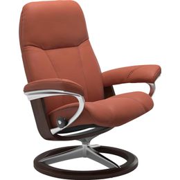 Relaxsessel stressless "Consul", rot (henna paloma), B:91cm H:102cm T:79cm, Leder BATICK: BATICK ist ein leicht korrigiertes, durchgef&auml;rbtes und genarbtes M&ouml;belleder, bei dem die meisten Unebenheiten und Spuren in der Regel entfernt wurden.;Leder PALOMA: PALOMA ist ein durchgef&auml;rbtes Semianilin-M&ouml;belleder mit nat&uuml;rlicher Narbung.;ROHLEDER Stoff Q2 FARON: Ein fester zuverl&auml;ssiger Boucl&eacute; mit einem s