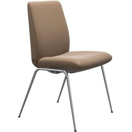 Polsterstuhl stressless "Laurel", braun (almond paloma, chrom gl&auml;nzend), B:57cm H:92cm T:59cm, Leder PALOMA: PALOMA ist ein durchgef&auml;rbtes Semianilin-M&ouml;belleder mit nat&uuml;rlicher Narbung., St&uuml;hle, Polsterstuhl, Low Back, Gr&ouml;&szlig;e L, mit Beinen aus Stahl in Chrom gl&auml;nzend