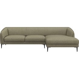 Ecksofa FLEXLUX "Belle Designsofa, L-Form, B/T 288/149 cm", gr&uuml;n (fall gr&uuml;n), B:288cm H:74cm T:149cm, 62% Polyester/17%Cotton/14%Viscose/7%linen, Sofas, Ecksofa, Skandinavisches Design, In hochwertiger Verarbeitung