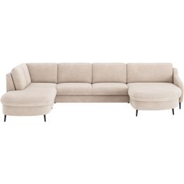 Sit & More Wohnlandschaft SIT & MORE "Soul U-Form", beige, B:372cm H:90cm T:239cm, 95% Polyester, 10% Polyamid, Sofas, Wohnlandschaft, wahlweise mit Bett und Bettkasten
