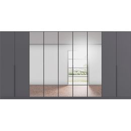 Dreht&uuml;renschrank OTTO HOME "Kleiderschrank Schrank Garderobe AGORDO mit Dekor- oder Hochglanzfront", graumetallic, B:405cm H:229cm T:54cm, Schr&auml;nke, Dreht&uuml;renschrank, durchdachte Innenausstattung, in 8 Breiten und 2 H&ouml;hen MADE IN GERMANY, Topseller