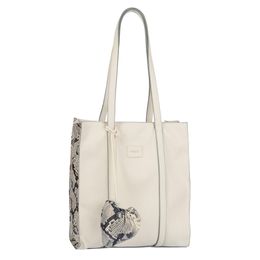 Gabor Damen Shopper "Elfie Luxe"snake beige, Polyurethan, Schlangenoptik, gemustert, Taschen, schwarz genarbtes Lederimitat und Leopardenoptik mit