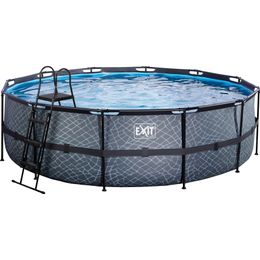 Framepool EXIT "inkl. Sicherheitsleiter", grau, H:122cm &Oslash;:488cm, Schwimmbecken, &Oslash;xH: 488x122 cm, mit Kartuschenfilteranlage und Filterkartusche