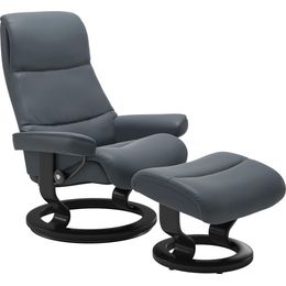 Relaxsessel stressless "View", blau (atlantic blau batick), B:82cm H:108cm T:81cm, Leder BATICK: BATICK ist ein leicht korrigiertes, durchgef&auml;rbtes und genarbtes M&ouml;belleder, bei dem die meisten Unebenheiten und Spuren in der Regel entfernt wurden.;Leder PALOMA: PALOMA ist ein durchgef&auml;rbtes Semianilin-M&ouml;belleder mit nat&uuml;rlicher Narbung.;ROHLEDER Stoff Q2 FARON: Ein fester zuverl&auml;ssiger Boucl&eacute; mit 