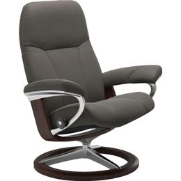 Relaxsessel stressless "Consul", grau (metal grau paloma), B:91cm H:102cm T:79cm, Leder BATICK: BATICK ist ein leicht korrigiertes, durchgef&auml;rbtes und genarbtes M&ouml;belleder, bei dem die meisten Unebenheiten und Spuren in der Regel entfernt wurden.;Leder PALOMA: PALOMA ist ein durchgef&auml;rbtes Semianilin-M&ouml;belleder mit nat&uuml;rlicher Narbung.;ROHLEDER Stoff Q2 FARON: Ein fester zuverl&auml;ssiger Boucl&eacute; mit e