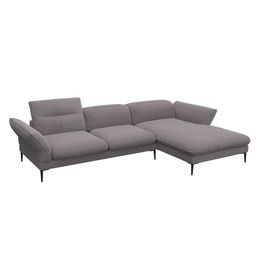 Ecksofa FLEXLUX "Salino, Funktionssofa mit Recamiere, Relaxsofa, Ecksofa", braun (latte), B:307cm H:88cm T:182cm, 100% Polyester, Sofas, Ecksofa, Sofa mit Arm- und Kopfteil-Verstellungen, Kaltschaum & Stahl-Wellen