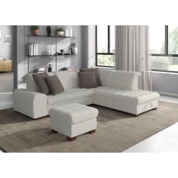 Sit & More Ecksofa SIT & MORE "Luxor L-Form", beige (linen), B:259cm H:82cm T:224cm, Luxus-Microfaser ALTARA NUBUCK (100% Polyester);Soft clean (98% Polyester, 2% Polyamid);Struktur fein (100% Polyester), Sofas, Ecksofa, wahlweise mit Bettfunktion, Stauraum und Kopfteilverstellung