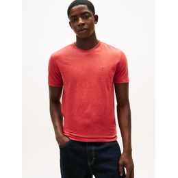 T-Shirt Tommy Jeans "TJM XSLIM JASPE HTR TEE EXT", Herren, Gr. S, terracotta rot htr, Single Jersey, Obermaterial: 60% Baumwolle, 40% Polyester, Basic, slim fit normal, Rundhals, eingesetzt abgesteppte Kante, Shirts T-Shirt, Mit Rundhalsausschnitt