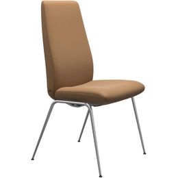 Polsterstuhl stressless "Laurel", braun (taupe paloma, chrom gl&auml;nzend), B:57cm H:105cm T:60cm, Leder PALOMA: PALOMA ist ein durchgef&auml;rbtes Semianilin-M&ouml;belleder mit nat&uuml;rlicher Narbung., St&uuml;hle, Polsterstuhl, High Back, Gr&ouml;&szlig;e L, mit Beinen aus Stahl in Chrom gl&auml;nzend