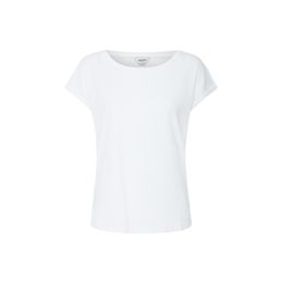 Rundhalsshirt oxmo "Rundhalsshirt OXNPubby", Damen, Gr. L, wei&szlig; (cloud dancer), Obermaterial: 47% Baumwolle CO. 47% Modal CMD. 6% Elasthan EL., Shirts Rundhalsshirt