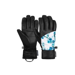 Skihandschuhe Reusch "Beatrix R-TEX XT", Damen, Gr. 6,5, schwarz, blau, 69% Polyester, 18% Ziegenleder, 11% Polyamid, 2% Elasthan, mehrfarbig, Handschuhe, mit wasserdichter Membran