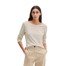 Marc O'Polo Langarmshirt MARC O'POLO "aus weichem Baumwoll-Single-Jersey", Damen, Gr. L, grau silk, Obermaterial: 100% Baumwolle, unifarben, Basic, regular fit, U-Boot-Ausschnitt, Rippb&uuml;ndchen, Shirts Langarmshirt