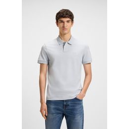 Poloshirt BOSS Orange "Passenger", Herren, Gr. 3XL, grau (light, pastel grau053), Jersey, Obermaterial: 95% Baumwolle, 5% Elasthan, Basic h&uuml;ftbedeckend, hoch geschlossener Ausschnitt, eng B&uuml;ndchen, Shirts, mit Polokragen