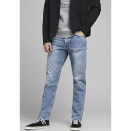 Jack & Jones Loose-fit-Jeans JACK & JONES "JJICHRIS JJORIGINAL SBD 921 SN", Herren, Gr. 31, L&auml;nge 34, blau (blau denim1), Denim/Jeans, Obermaterial: 100% Baumwolle, leichte Abriebeffekte, loose fit lang, Jeans, Baumwolle, loose fit