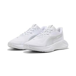 Trainingsschuh Puma "PWR HYBRID TR WNS", Damen, Gr. 40,5, wei&szlig; (Puma wei&szlig;, Puma silber), Textil, Schuhe, PROFOAM-D&auml;mpfung, abriebfeste Gummilaufsohle