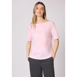 T-Shirt Street One, Damen, Gr. 38, espresso braun, minimal rose, Shirts T-Shirt, mit U-Boot-Ausschnitt