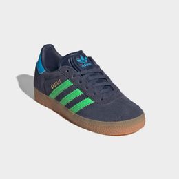 Sneaker adidas originals "GAZELLE", M&auml;dchen, Gr. 33, shadow navy, screaming gr&uuml;n, lucid aquamarine, Leder, Synthetik, Schuhe Sneaker, f&uuml;r Kinder