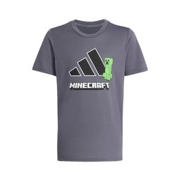 adidas Sportswear Funktionsshirt 'Minecraft' Jungen Gr&ouml;&szlig;e 164 basaltgrau / gr&uuml;n / schwarz / wei&szlig;